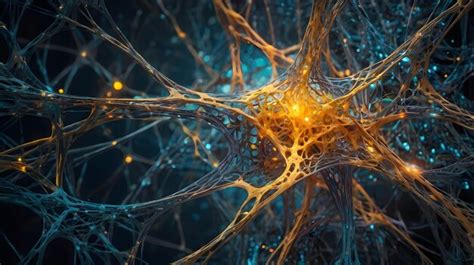 Neural Network Connections Illuminated In Vibrant Colors Premium Ai Generated Image