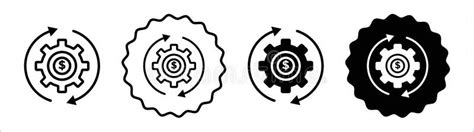 Costs Optimization Icon Symbol Set Collection Costs Optimization Simple Vector Sign Bundle