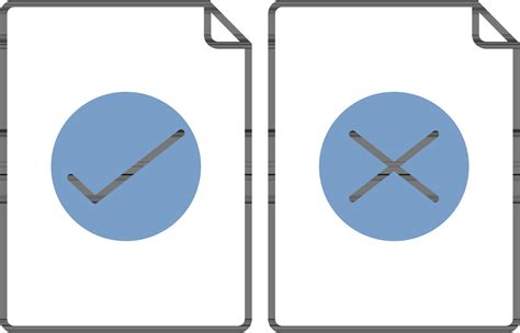 Right And Wrong Document Icon In Blue And White Color 24462936 Vector