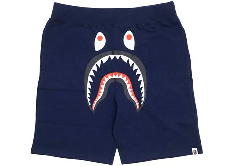 BAPE Solid Shark Sweatshorts Navy Men's - US