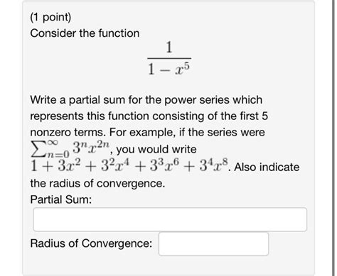 Solved 1 Point Consider The Function 1 1 25 Write A