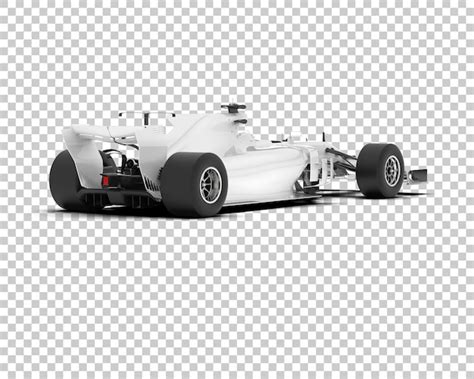 투명 배경 3d 렌더링 그림에 흰색 경주용 자동차 프리미엄 Psd 파일