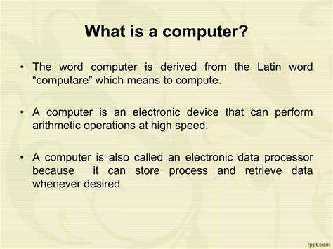 Introduction to Computers Lecture # 1 | PPTX | Computing | Technology & Computing