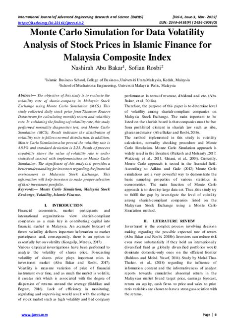 Pdf Monte Carlo Simulation For Data Volatility Analysis Of Stock