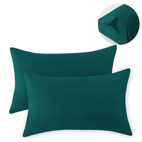 Ruikasi Pillowcases Standard Size Set Of 2 Soft Dark Green Standard
