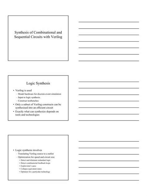 Pdf Synthesis Of Combinational And Sequential Circuits With €“ If