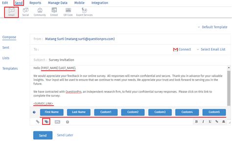Mail Merge QuestionPro Survey Tools