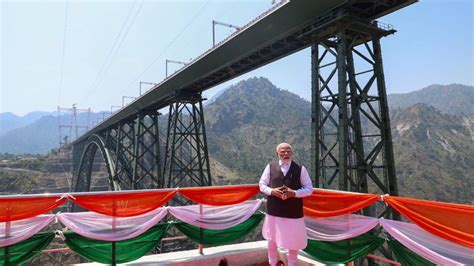 Pm Modi Inaugurates Chenab Rail Bridge — Worlds Highest Railway Arch Bridge — In Kashmir The