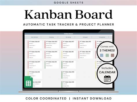 Kanban Board Project Management Template Task Tracker Project Planner And Manager Priority List