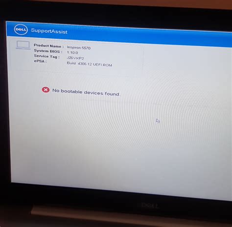 My Dell Laptop Shows No Bootable Device Found After Using It For A
