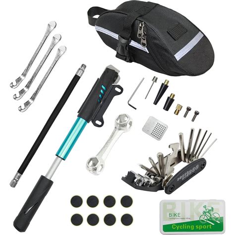Sherry Bicycle Repair Kit With 16 In 1 Tools Mini Pump Tire Patch Set