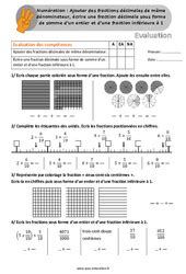 Evaluation Fractions Décimales Cm2 Bilan Et Controle Corrigé Pdf à