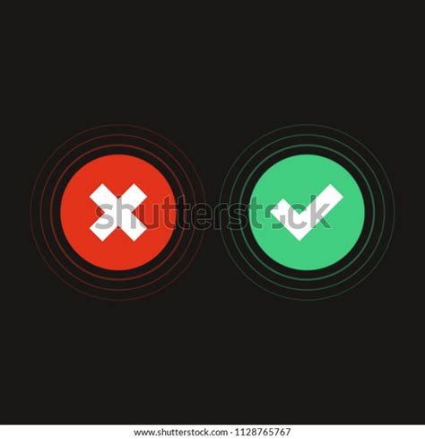 Accept Decline Button Flat Design Vector Stock Vector Royalty Free