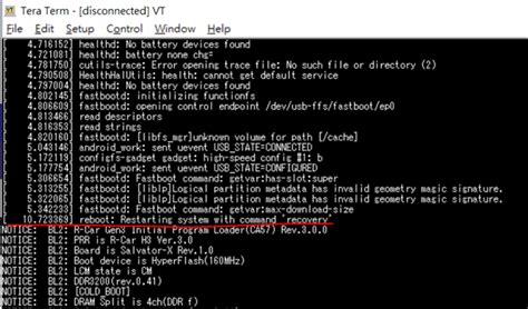 rcar h3 flashing android11 image failed in fastboot reboot fastboot it