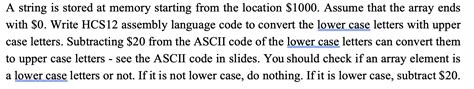 A String Is Stored At Memory Starting From The