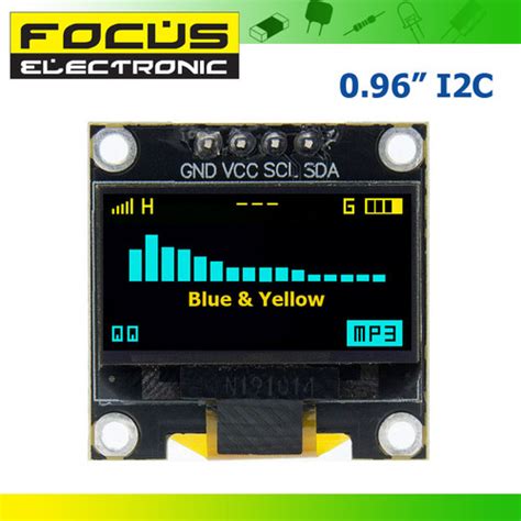 Jual 096 Inch Yellow Blue I2c Oled Module 128x64 096 Lcd For Arduino