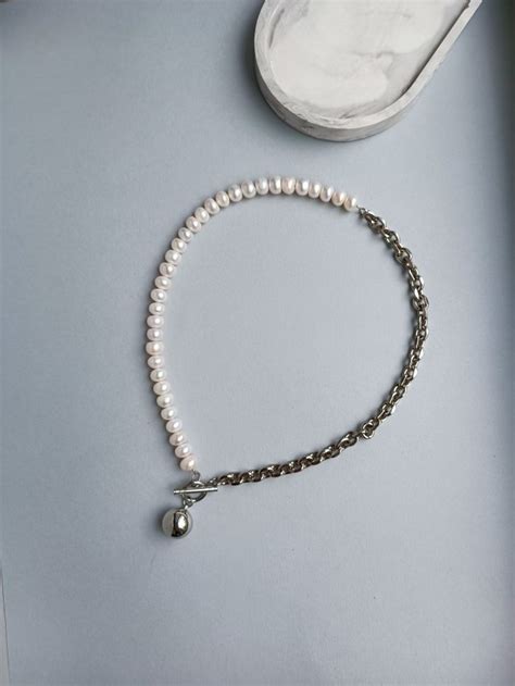 Чокер з перлин і ланцюжку Collane