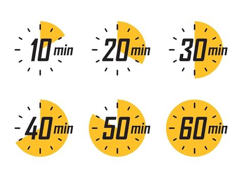 Premium Vector From 10 Minites To 60 Minutes On Stopwatch Icon In