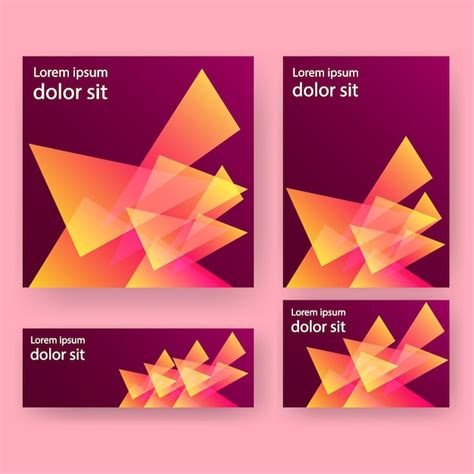 Premium Vector Triangle Modern Patterns Brochure Templates Set