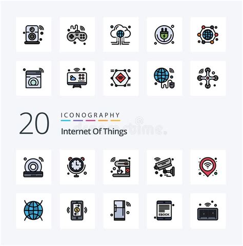 20 Internet Of Things Line Filled Color Icon Pack Like Wifi Iot Coffee Internet Of Things Wifi