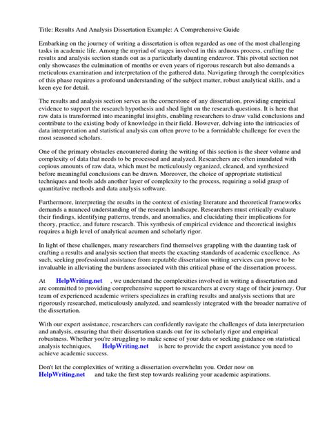 Results And Analysis Dissertation Example Pdf Thesis Statistics