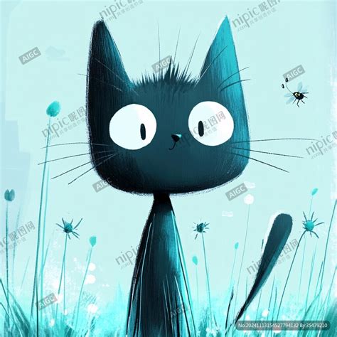 Ai创作图卡通小黑猫 猫牙米插画 喵星人插画 扁平插画小猫 草丛中的黑猫 小猫咪插画 黑猫欣赏日 原创小猫插画 卡通猫咪壁纸 个性呆萌卡通猫 小猫插画漫画 插画漫画小猫 漫画猫咪插画 喵咪插画