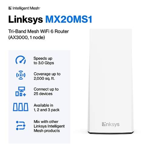 Linksys Atlas Wifi 6 Router Home Wifi Mesh System Dual Band 2 000 Sq