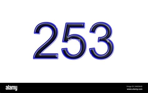 blue 253 number 3d effect white background Stock Photo - Alamy