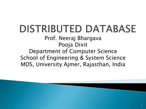 Distributed Database Management System Ppt