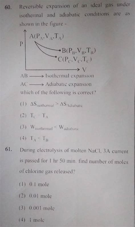 Reversible Expansion Of An Ideal Gas Under Isothermal And Adiabatic Condi