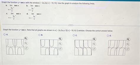 solved graph the function y secx with the window