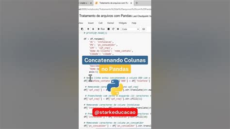 concatenando colunas no pandas python youtube