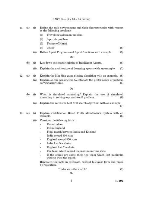 Anna University Cs 8691 Artificial Intelligence For Cse Novemberdecember 2021 University