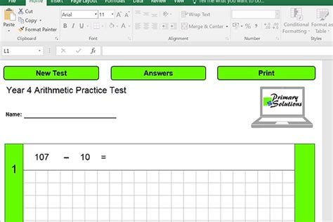Year Arithmetic Practice Tests Primarysolutions