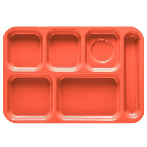 G E T 6 Compartment School Cafeteria Tray Right Handed 10 X 14