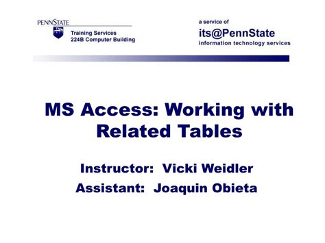ppt ms access working with related tables powerpoint presentation