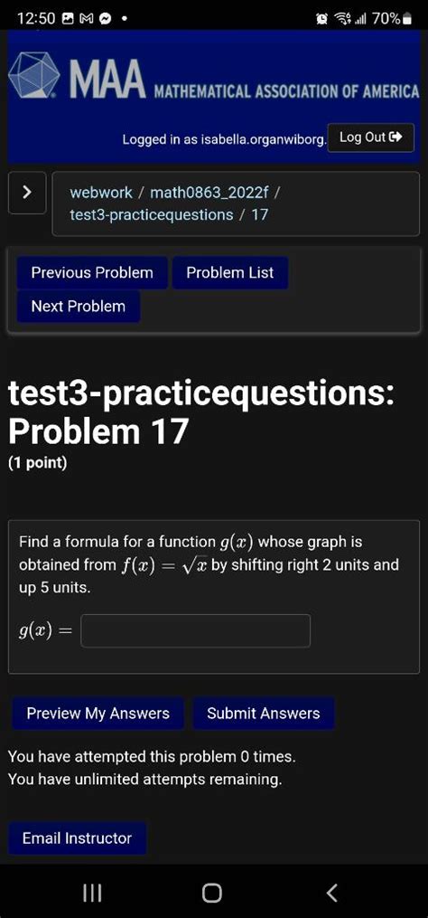 solved test3 practicequestions problem 17 1 point find a