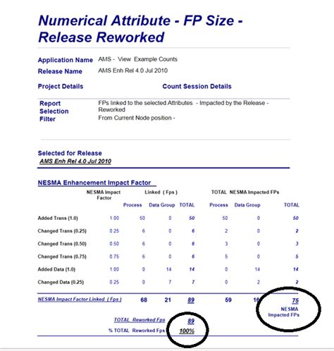 nesma impacted enhancement function points