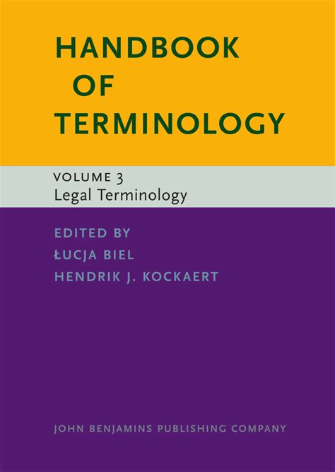 Pdf Handbook Of Terminology Volume 3 Legal Translation