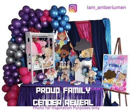 Proud Family Gender Reveal Bebe Cece Purple And Blue Baby Welcome Sign Digital Download X