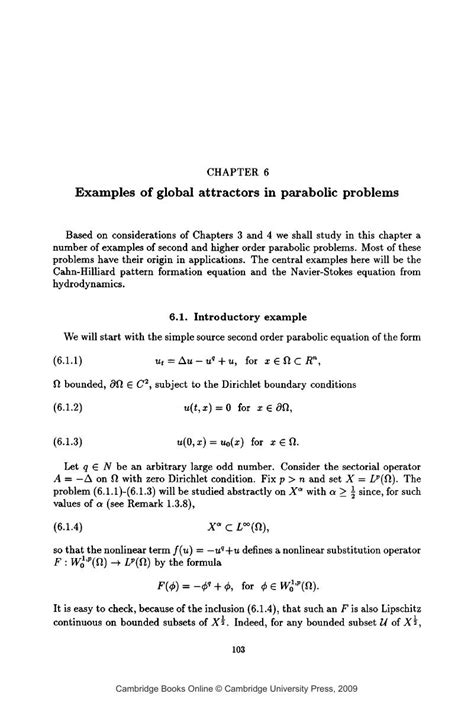 Examples Of Global Attractors In Parabolic Problems Chapter 6