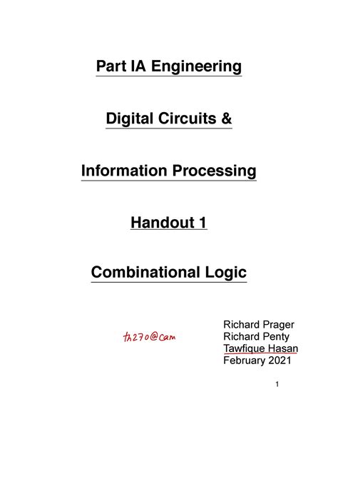 1 combinational logic annotated part ia engineering digital circuits