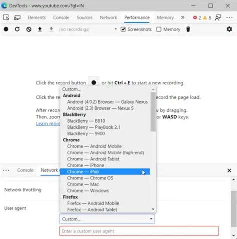 Change User Agent And Geolocation In Edge Developer Tools