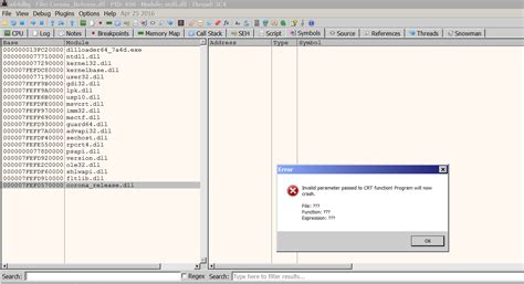 invalid parameter passed to crt function x64dbg tuts 4 you