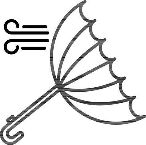 Typhoon Umbrella Icon In Black Line Art 24332312 Vector Art At Vecteezy