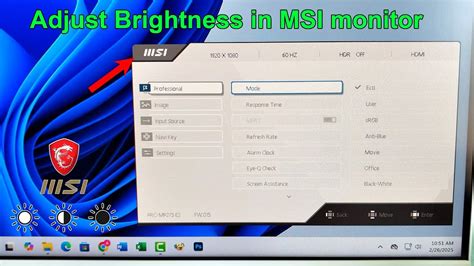 how to adjust brightness in msi monitor youtube