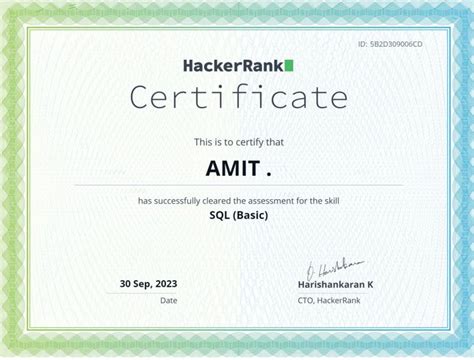 amit koli on linkedin sqlcertification hackerrank dataskills