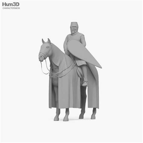 Crusader Knight On Horse 3d 모델 다운로드 Character On