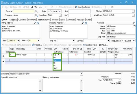 setting up unit of measure for non standard items