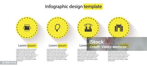 델리의 차와 잎 묵주 구슬 종교 원숭이 인도 문 세트 비즈니스 인포그래픽 템플릿입니다 벡터 가공의 인물에 대한 스톡 벡터 아트 및 기타 이미지 Istock